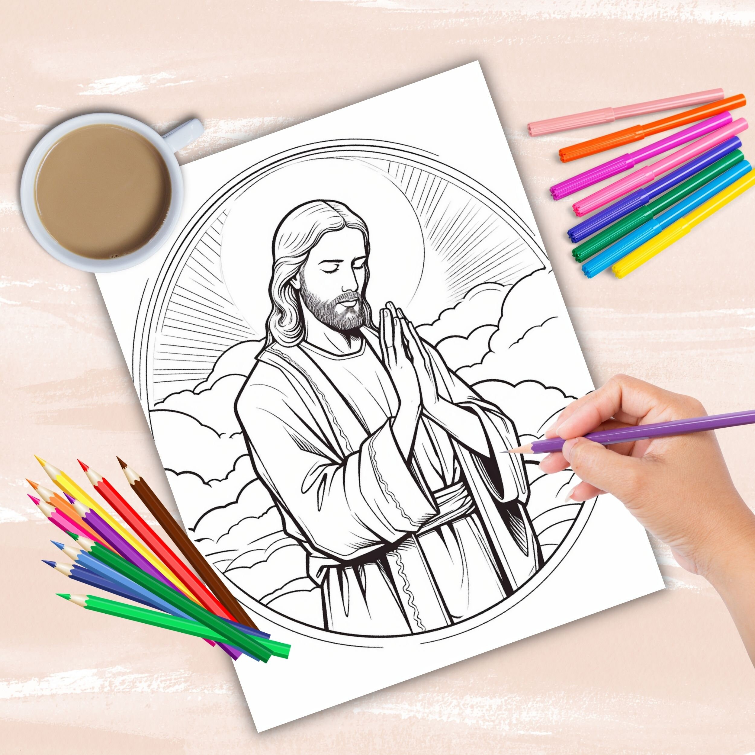 Faith Coloring Book, Religious Coloring Pages, Large Print Bible ...
