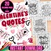 Valentine's Day Quotes Coloring Book, Love Quotes Coloring Book ...