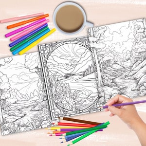 Calming Landscapes Coloring Book, Relaxing Ocean Views Beach Coloring ...