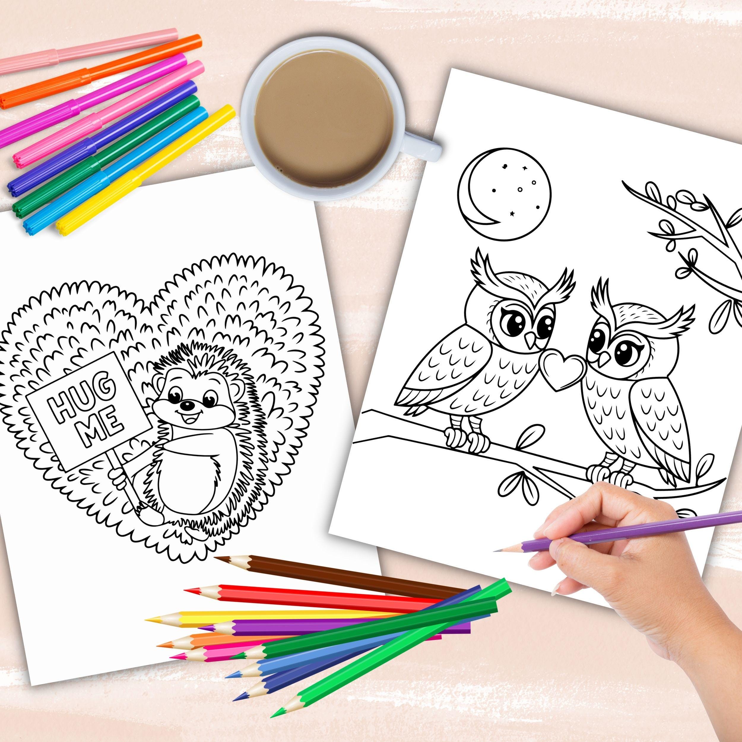 Valentines Day Coloring Book, Bold Easy Valentine Coloring Pages for ...
