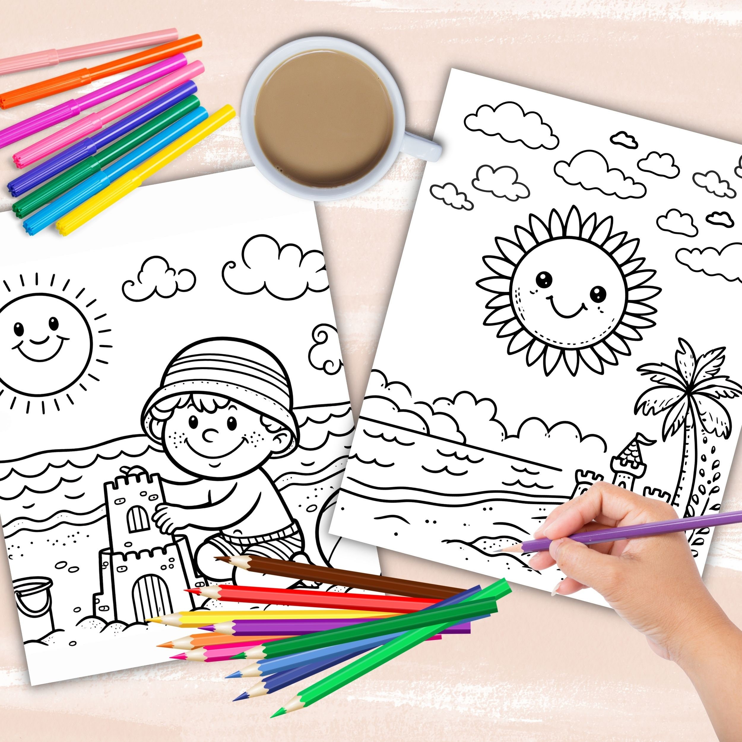Summer Fun Coloring Book, Summer Coloring Book for Kids, Printable ...