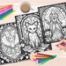 Stained Glass Halloween Coloring Book Grayscale Halloween - Etsy