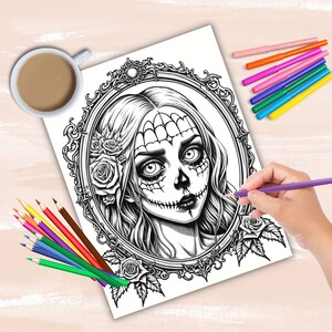 Gothic Horror Girls Coloring Book, Gothic Halloween Coloring Pages ...