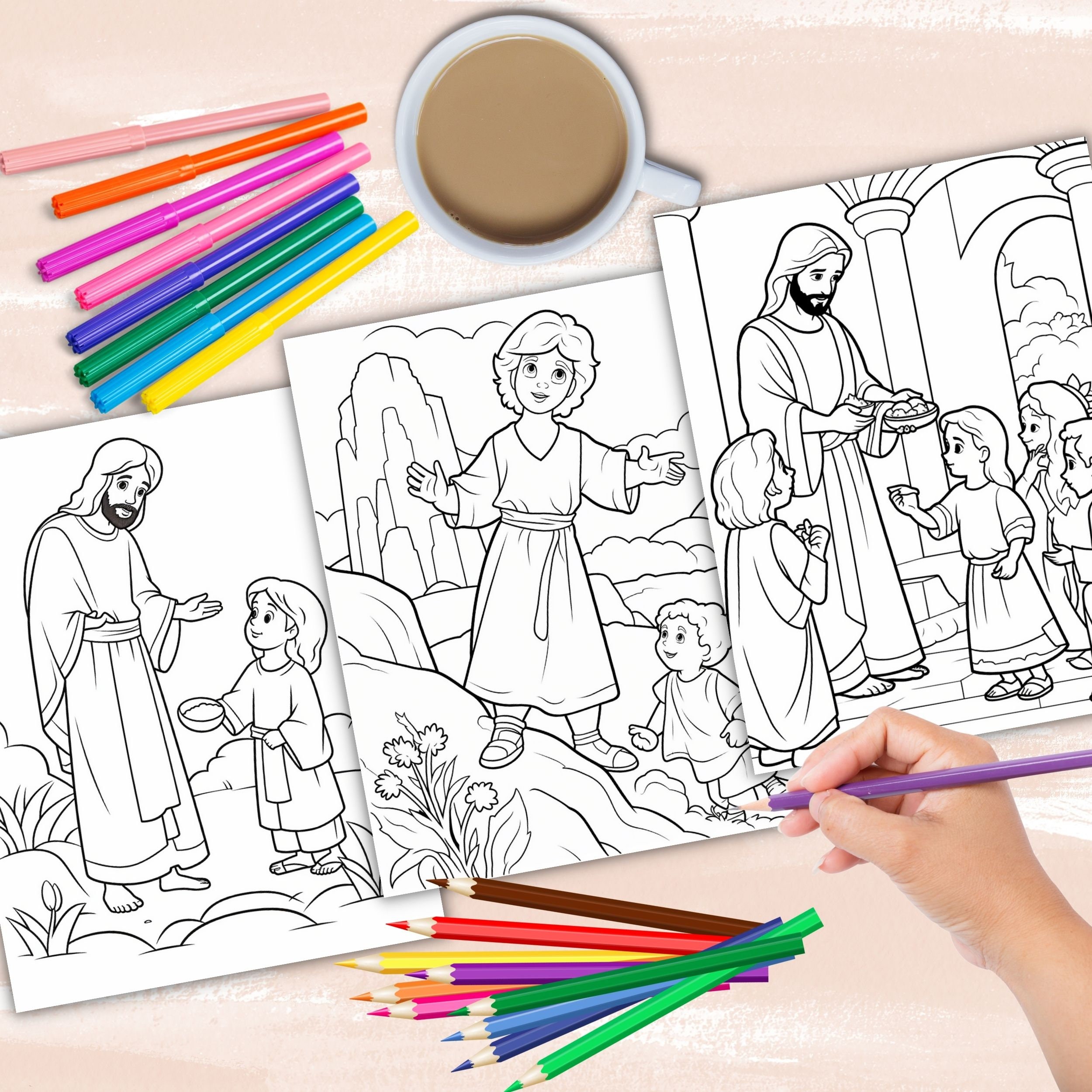 Bible Stories Coloring Book, Religious Coloring Pages, Biblical Stories ...