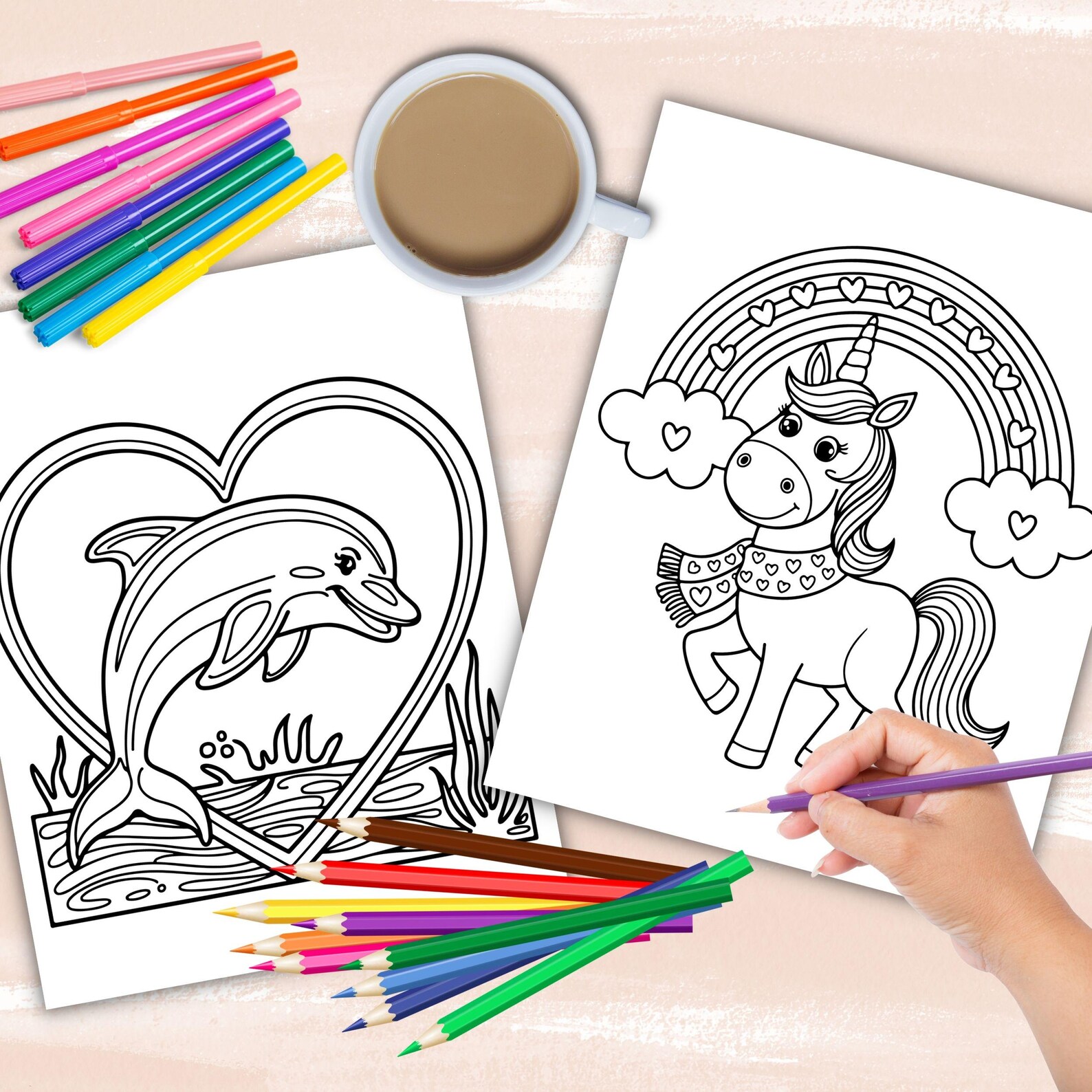 Valentines Day Coloring Book, Bold Easy Valentine Coloring Pages for ...