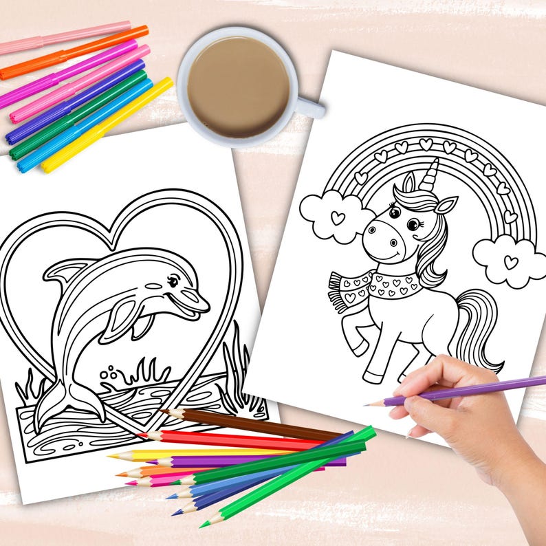 Valentines Day Coloring Book, Bold Easy Valentine Coloring Pages for ...