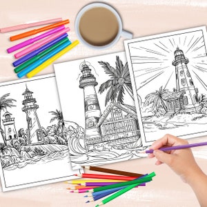Coastal Lighthouses Coloring Book, Lighthouse Coloring Pages, Nautical ...