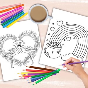 Valentines Day Coloring Book, Bold Easy Valentine Coloring Pages for ...