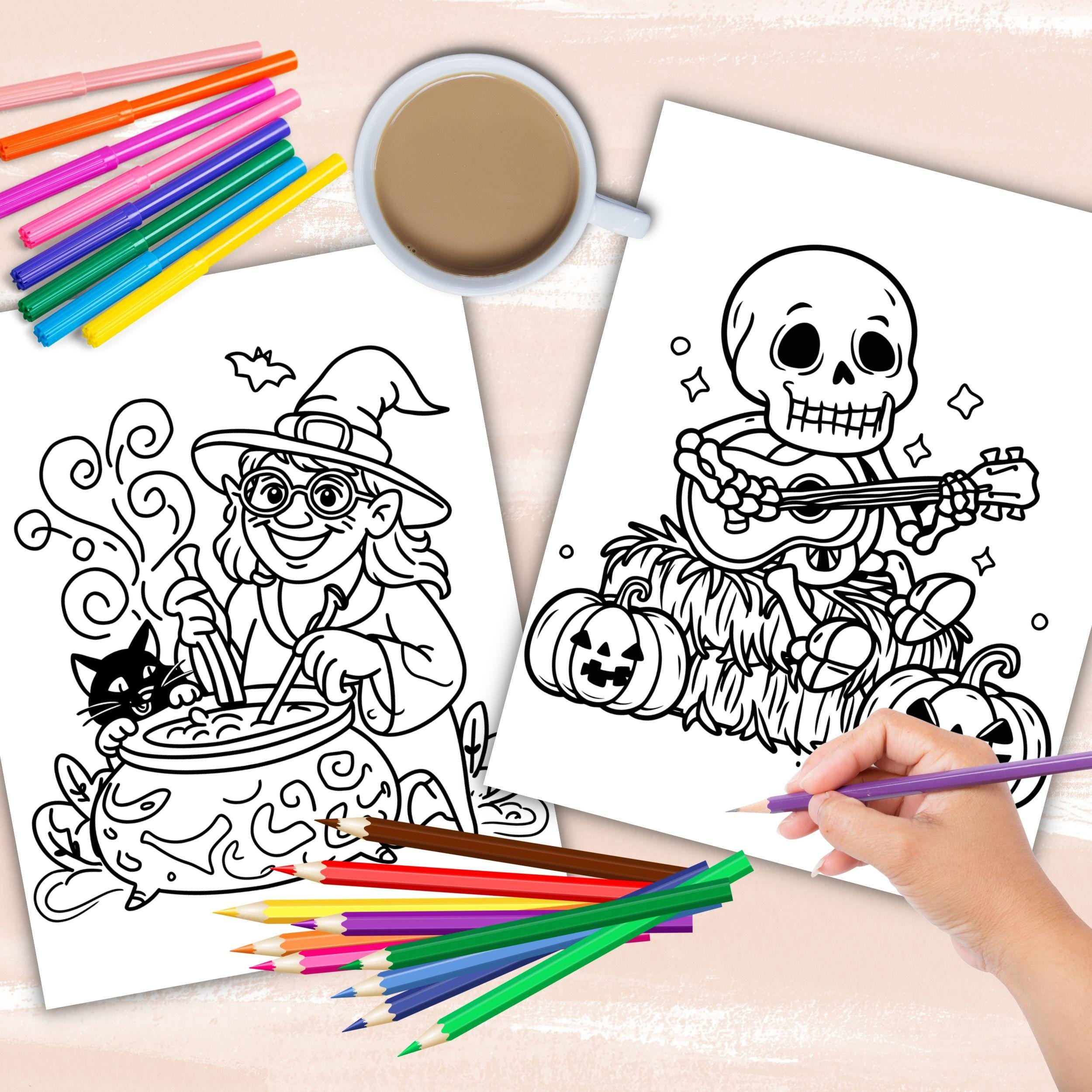 Easy Halloween Coloring Book for Kids, Large Print Halloween Coloring ...