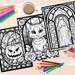 Stained Glass Halloween Coloring Book Grayscale Halloween - Etsy
