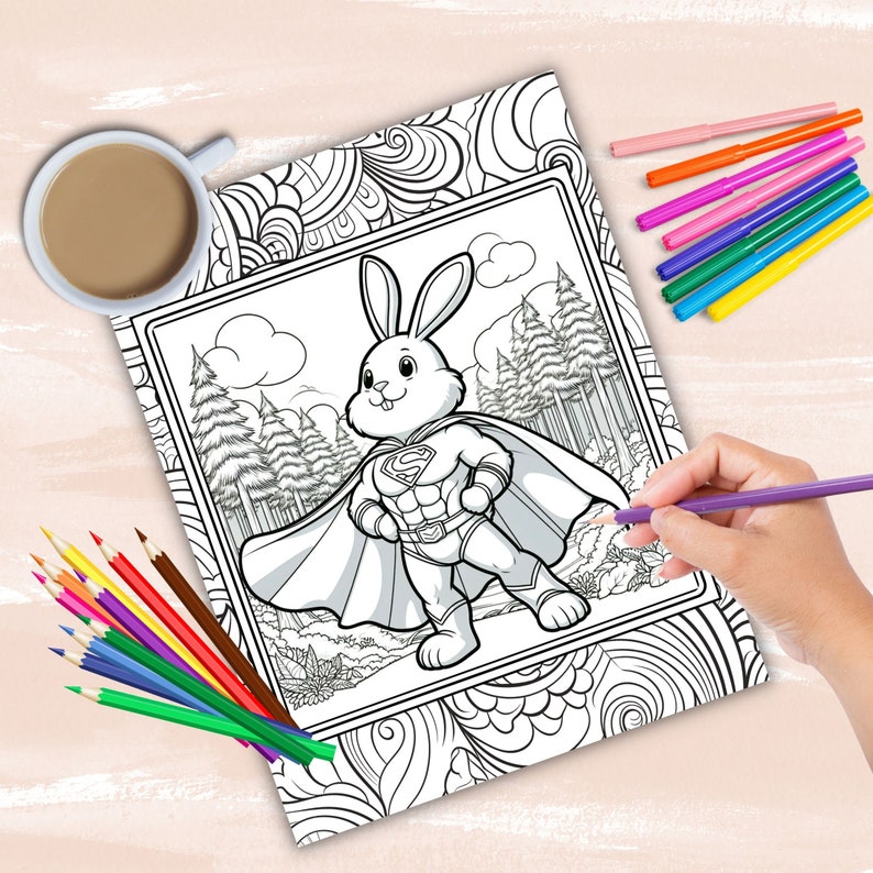 Easter Bunny Adventures Coloring Book, Printable Easter Coloring Pages ...