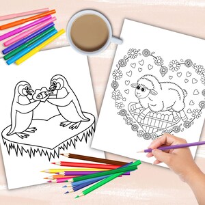 Valentines Day Coloring Book, Bold Easy Valentine Coloring Pages for ...