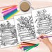Books and Flowers Coloring Pages, Floral Book Stacks Coloring Sheets ...