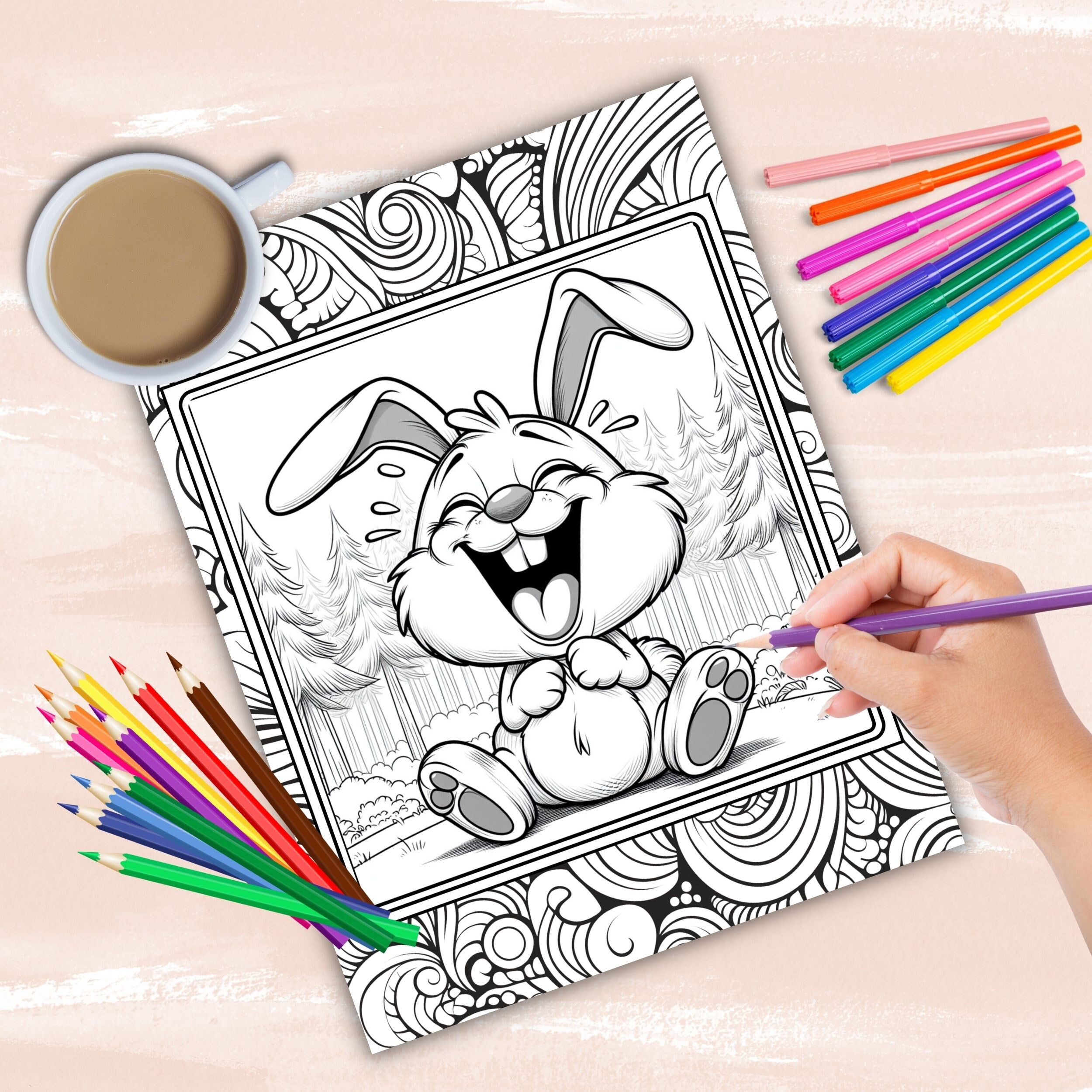 Easter Bunny Clowning Around Coloring Book, Printable Easter Coloring ...