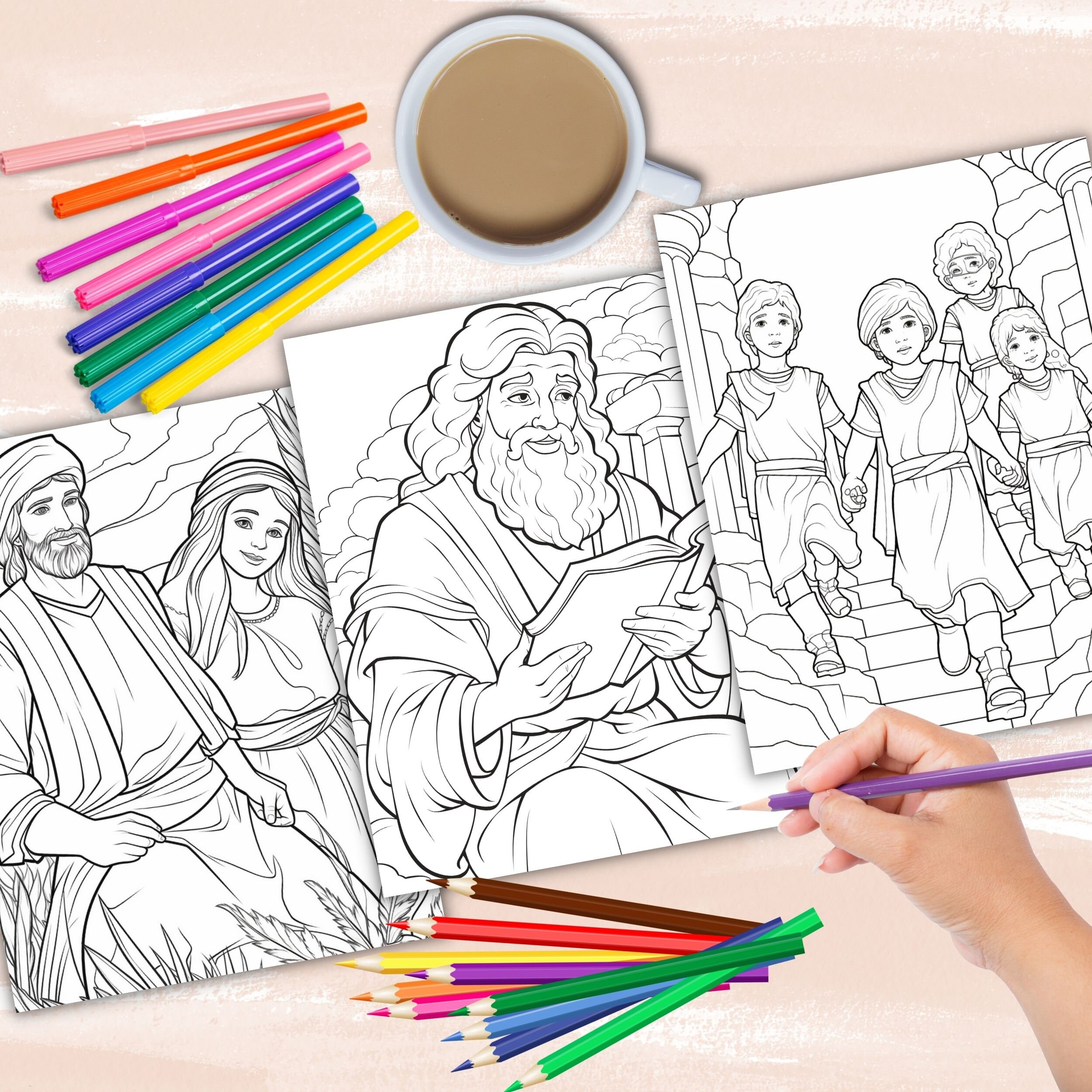 Bible Stories Coloring Book, Religious Coloring Pages, Biblical Stories ...