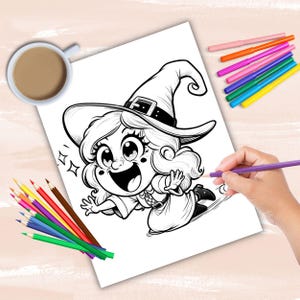 Funny Witch Coloring Book, Funny Halloween Coloring Pages for Kids ...