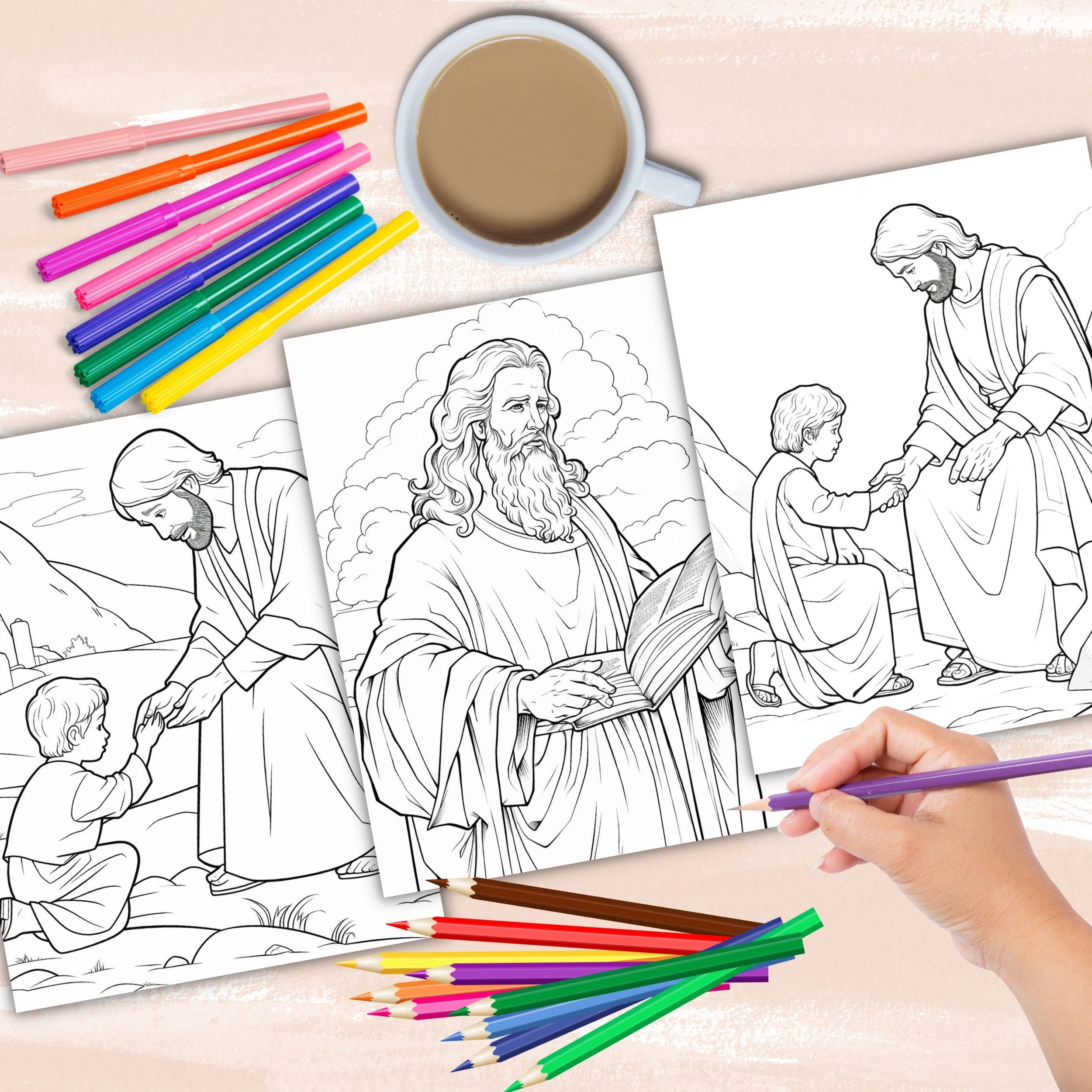 Bible Stories Coloring Book, Religious Coloring Pages, Biblical Stories ...