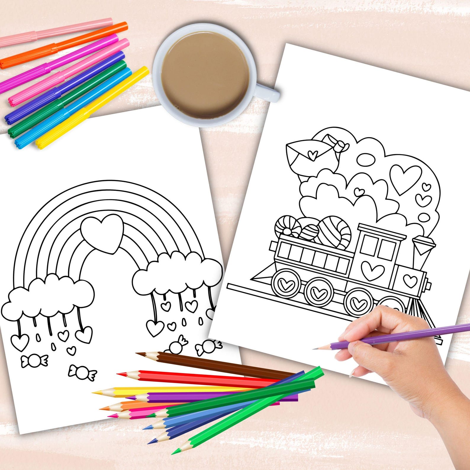 Valentines Day Coloring Book, Bold Easy Valentine Coloring Pages for ...