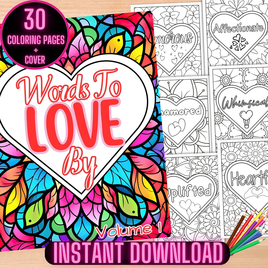 Affirmations Coloring Book, Inspiration Valentine Pattern Coloring ...