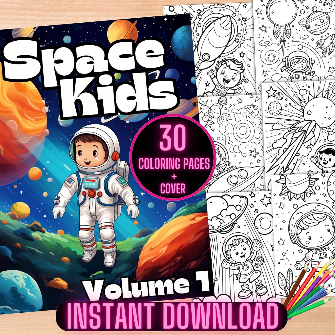 Space Kids Coloring Book, Kids Astronaut Coloring Pages, Outer Space ...