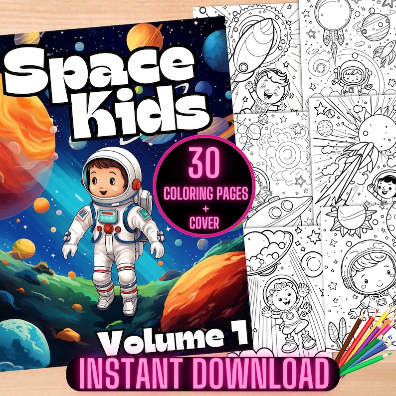 Space Kids Coloring Book, Kids Astronaut Coloring Pages, Outer Space ...
