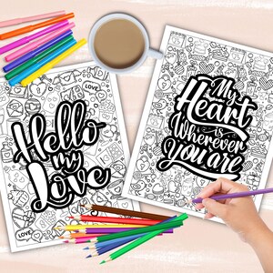 Valentine's Day Quotes Coloring Book, Love Quotes Coloring Book ...
