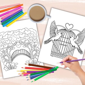 Valentines Day Coloring Book, Bold Easy Valentine Coloring Pages for ...