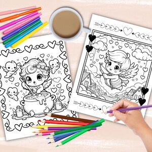 Cute Cupid Coloring Book, Cute Valentine Cupid Coloring Pages for Girls ...