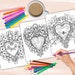 Love Locks Coloring Book, Floral Heart Padlock Coloring Pages, Love ...