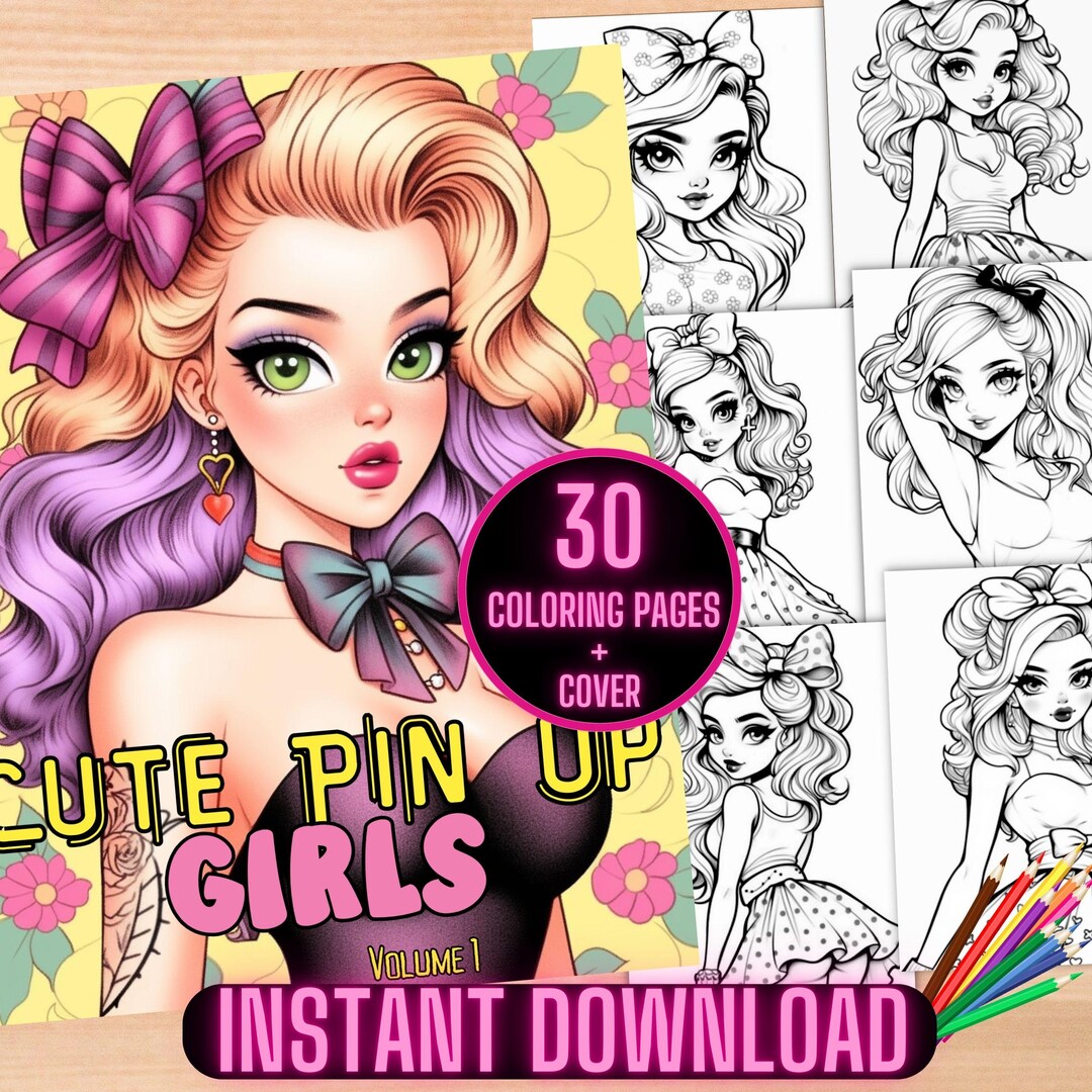 Cute Pin Up Girls Coloring Pages Beautiful Girls Coloring Book Pin Up