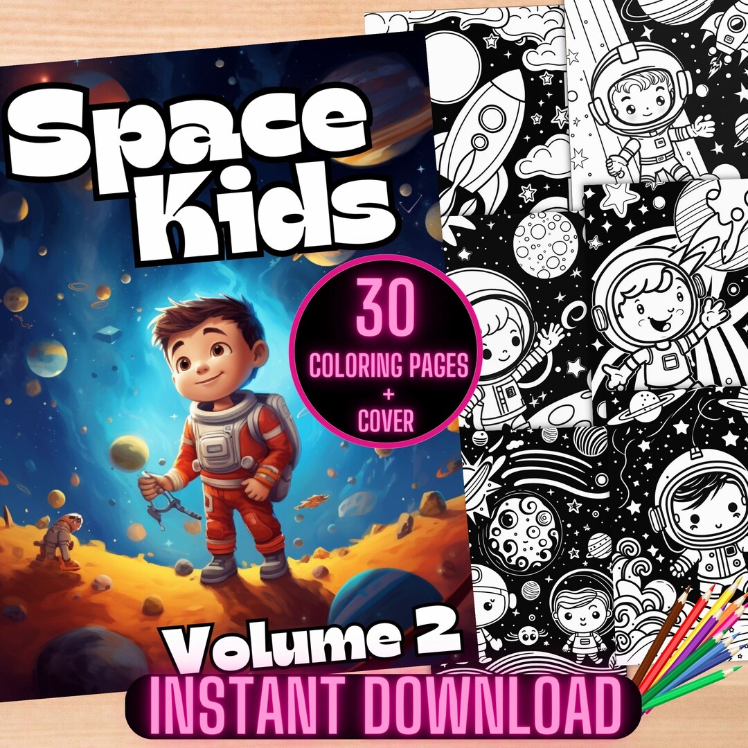 Space Kids Coloring Book, Kids Astronaut Coloring Pages, Printable ...