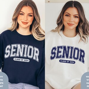 Custom Senior 2025 Sweatshirt Hoodie With School Name on Sleeve ...