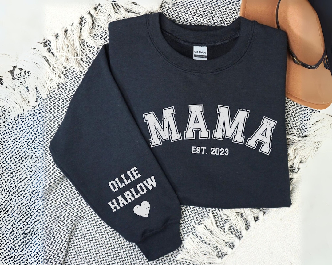 Personalized Mama Sweatshirt With Kid Names on Sleeve, Mothers Day Gift ...