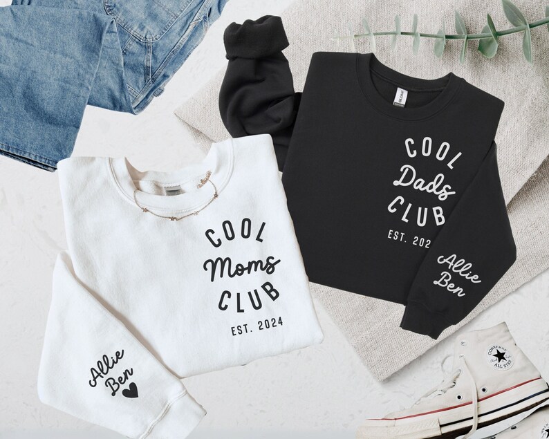 Custom Cool Moms Club and Cool Dads Club Sweatshirt Hoodie Shirt Kid ...
