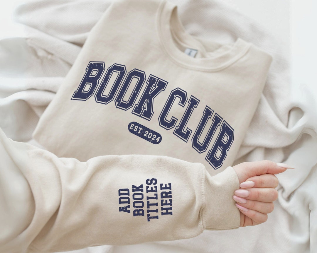 Personalized Book Club Sweatshirt Custom Book Titles Names on Sleeve ...