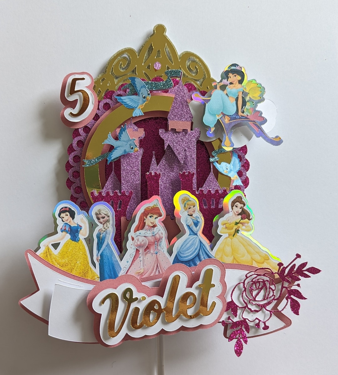 3D Disney Princess Cake Topper Party Decoration Cake Girls Birthday ...