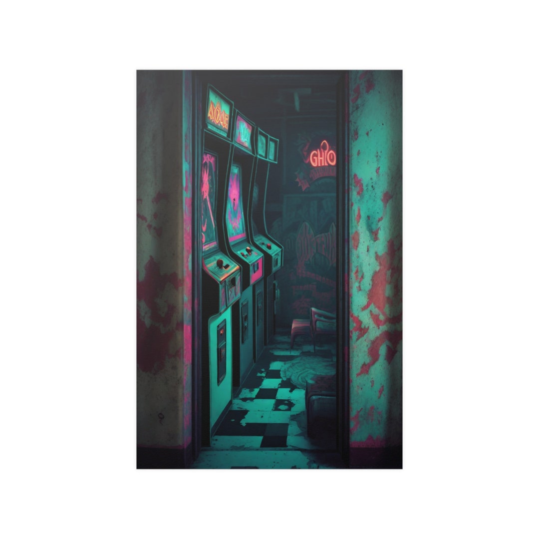 Dark Academia Ghost Arcade Poster - Gothic Retro Nostalgia Art Print ...