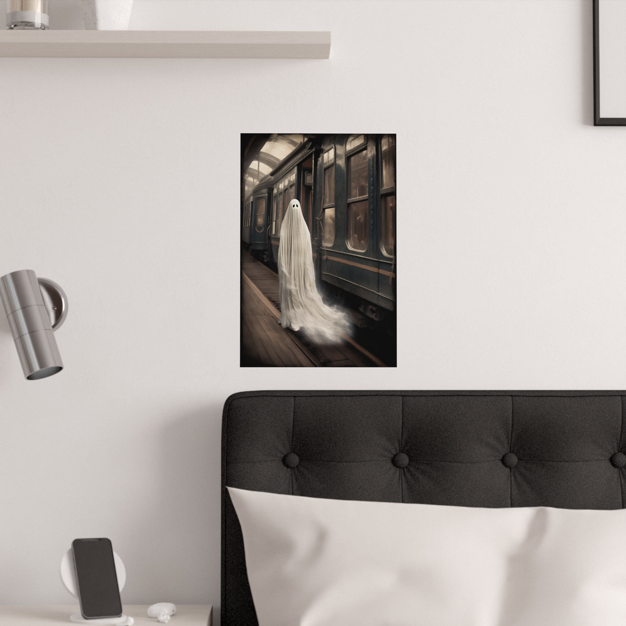 Ghost on Train Poster - Dark Academia Gothic Victorian Art - Vintage ...