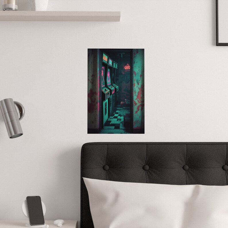 Dark Academia Ghost Arcade Poster - Gothic Retro Nostalgia Art Print ...