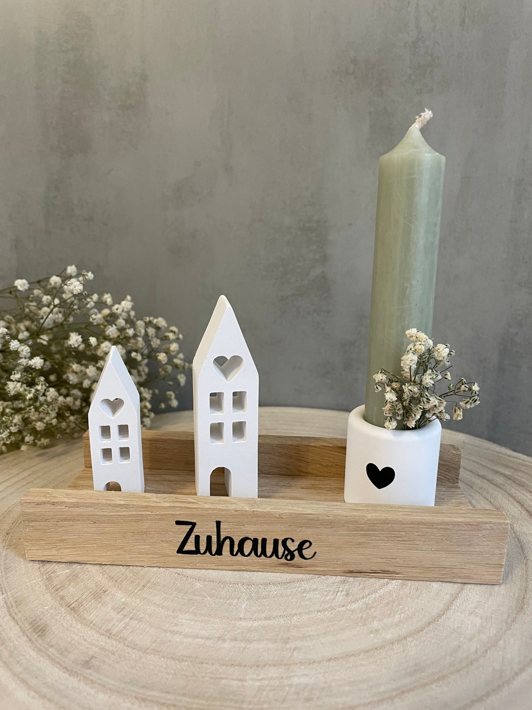 Gift Set Houses Candlestick Candle Holder Candle House With Heart ...