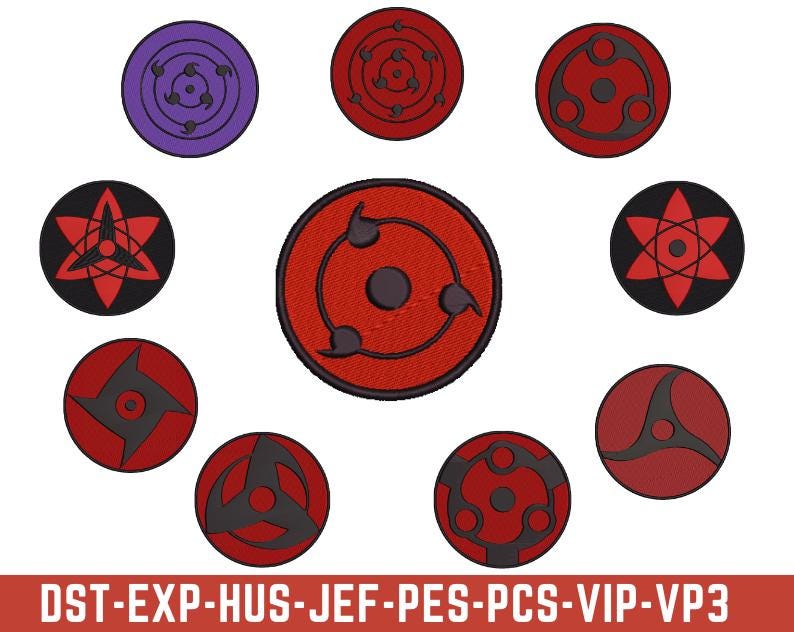 Sharingan, Anime Embroidery - Etsy