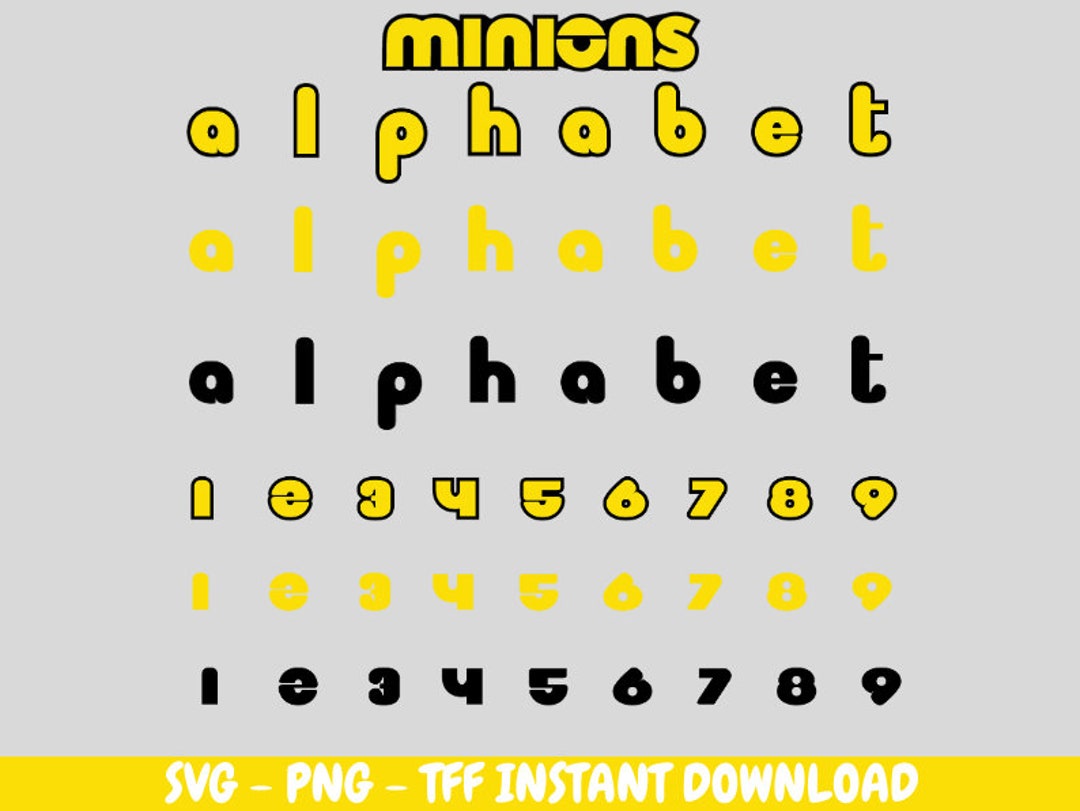 Minions Font, Alphabet, Svg, Png, INSTANT DOWNLOAD - Etsy