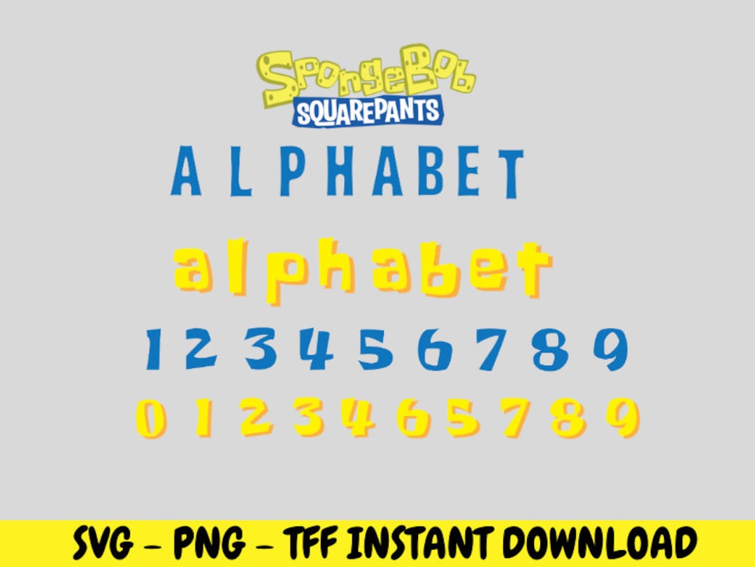 Sponge Bob Font, Alphabet, Svg, Png, INSTANT DOWNLOAD - Etsy