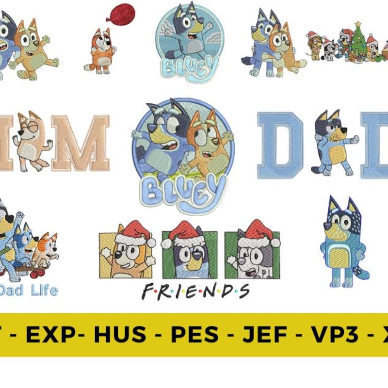 Bluey Embroidery Design - Etsy