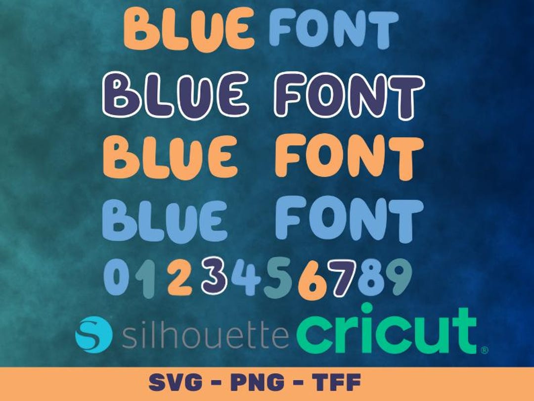 Blue Font, Svg, Png,tff - Etsy