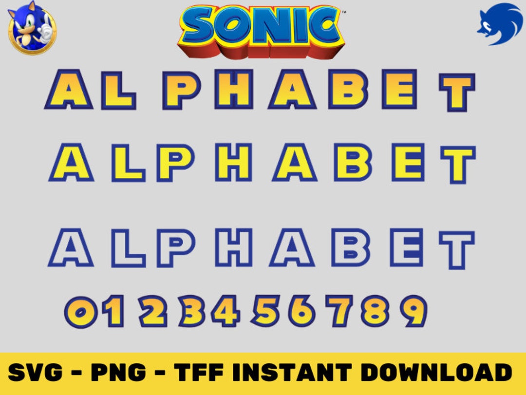 Sonic Font, Alphabet, Svg, Png, INSTANT DOWNLOAD - Etsy Israel