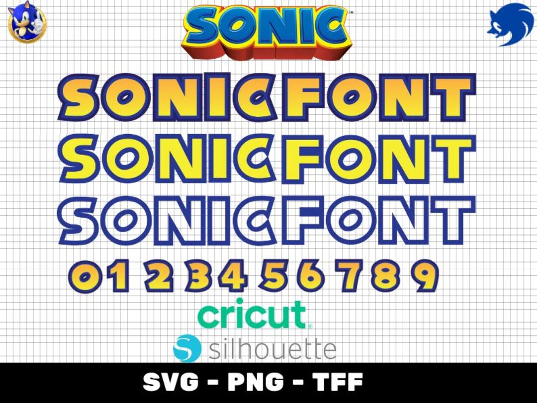 SONNIC FONT, Svg, Png, TFF - Etsy