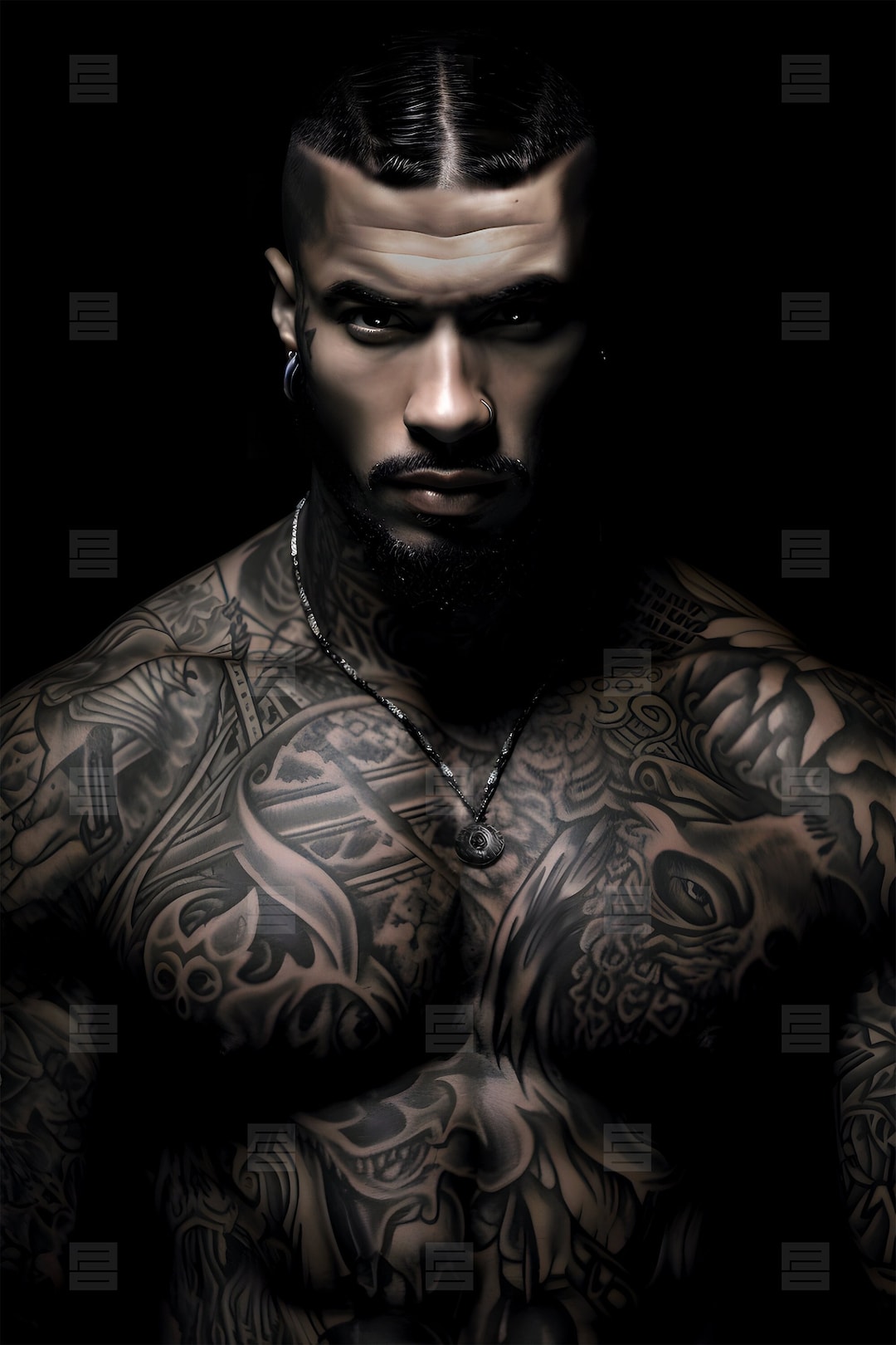 Trey AI Cover Model, Male Model, Biker, Tattoos, Hot, Sexy, Cheekbones ...