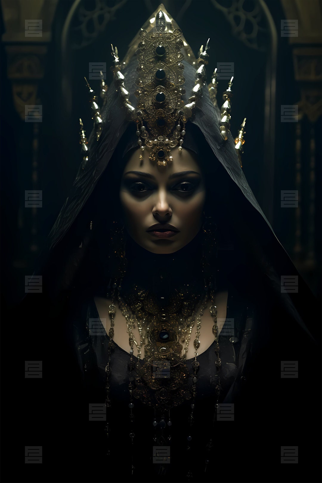 Decima AI Female Cover Model, Paranormal Horror, Vampire Queen, Crown ...