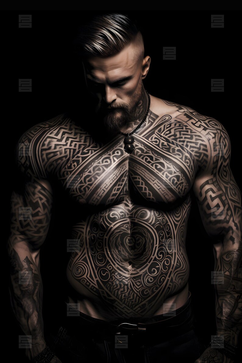 Ace AI Cover Model, Male, Biker, Viking, Tattoos, Hot, Sexy, Blond Hair ...